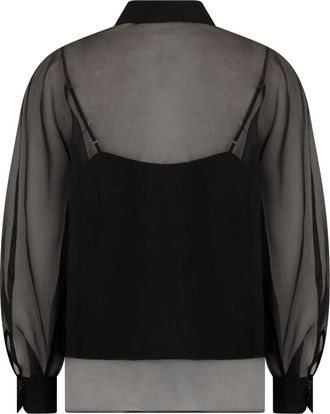 Max Mara Femme, Blouses et Chemises, Noir, Taille: 40 FR Chemisier en soie mousseline &agrave; manches longues