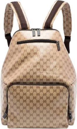 Gucci unisex, Pre-owned, Beige, Taille: ONE Size Sac &agrave; dos en toile enduite doccasion