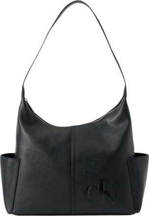 Calvin Klein Sac port&eacute; &eacute;paule Pockets Monologo L - Femme - Sacs - Noir - Taille: ONE Size