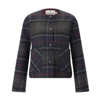 Barbour Myla Karierte Jacke aus Wollmischgewebe - - Jackets - Damen - Gr&uuml;n - M