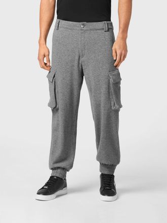 Philipp Plein Pantalon cargo en jersey avec poches lat&eacute;rales et bas &eacute;lastiques