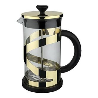 Caf&eacute; Ol&eacute; Classico Cafetiere, Gold-Finish, 800 ml, 6 Tassen, French Press Kaffeemaschine, hitzebest&auml;ndiger Griff, Edelstahl, CM-08G
