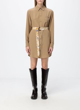 Burberry Mini-robe chemisier en soie avec col classique et ceinture &agrave; la taille