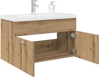 vidaXL vidaXL Waschbeckenunterschrank mit Einbaubecken und Wasserhahn