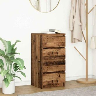 vidaXL Vidaxl - Buffet vieux bois 37,5x35x76 cm - Bois ding&eacute;nierie - 4 tiroirs - Capacit&eacute; de charge 60 kg - Facile &agrave; entretenir