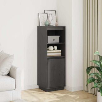 vidaXL Highboard Grau 37x34x110 cm Massivholz Kiefer Vidaxl