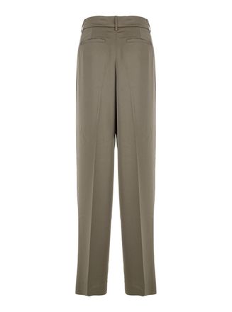 Michael Michael Kors Womens Brown Wide Leg Tech Fabric Pants Recycled Polyester Trousers