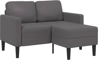 vidaXL 2-Sitzer-Sofa mit Chaiselongue L-Form Grau 125 cm Kunstleder Vidaxl