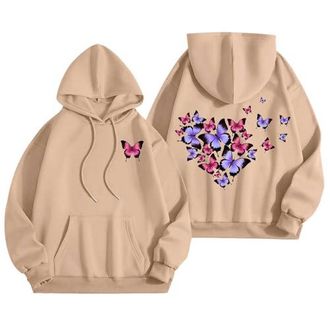 Generic Sweat &agrave; capuche imprim&eacute; tendance pour la Saint-Valentin 2026 (2), kaki, XXL