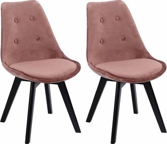 Happy Garden Happy Garden - Lot de 2 chaises en velours nora roses avec coussin