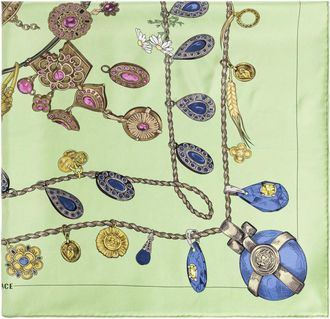 Versace Bedruckter Seidentwill-Schal 90 cm - - Accessories - unisex - Gr&uuml;n - ONE SIZE