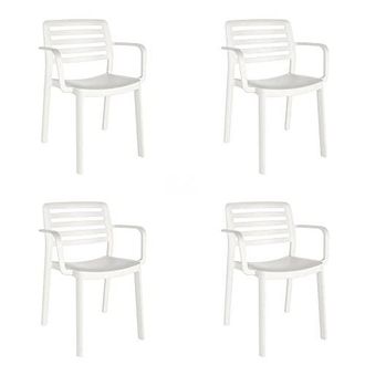 Resol grupo Wind Innenstuhl, Au&szlig;en | Garten, Terrasse, Balkon, Wohnzimmer, K&uuml;che, Esszimmer | Design, leicht, stapelbar, Kunststoff Harz Polypropylen, Wei&szlig; 