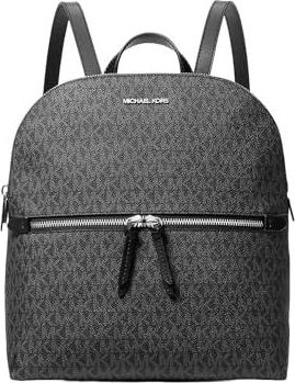 Michael Kors Dallas Medium Signature Logo Backpack Black PVC