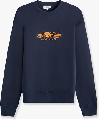 Maison Kitsun&eacute; Cotton sweatshirt with embroidered logo on the front - MAISON KITSUNE - gender_Man