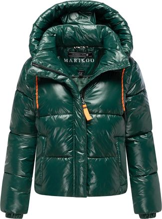 Marikoo Damen Winter Steppjacke Skyraa mit Kapuze & glänzendem Design