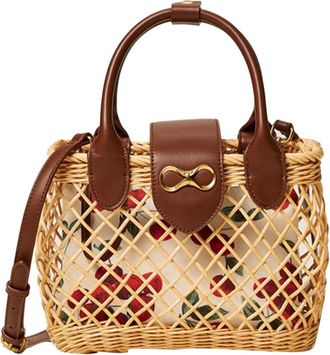 Twinset Femme, Sacs, Beige, Taille: ONE Size Sac bandouli&egrave;re en osier avec pochette