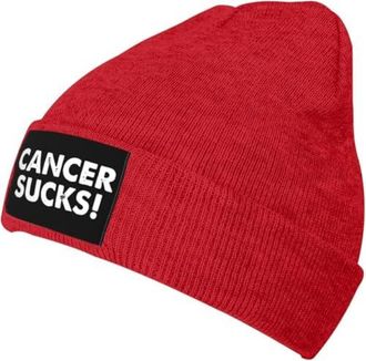 Generic Le Cancer, Cest Nul. Homme Femme Bonnet De P&ecirc;cheur Doux Bonnets Hiver L&eacute;ger Bonnets Tricot&eacute; pour Course &Agrave; Pied Casque Moto Ski