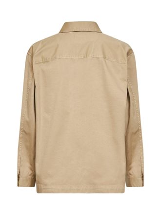 Saint Laurent Mens Overshirt Cassandre Beige Cotton Shirt