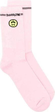 Barrow Barrow - Chaussettes mi-hautes &agrave; logo graphique - Homme - Sous-v&ecirc;tements - Rose - Taille: ONE Size
