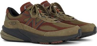 New Balance Unisexe Made in USA 990v6 en Vert/Marron/Noir, Suède/Mesh, Taille 37.5 Large