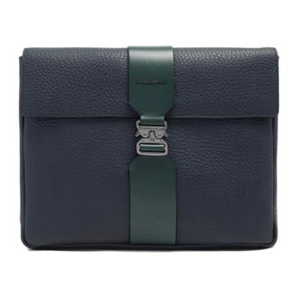 Piquadro Pochette en cuir pour iPad Pro 13 pouces - Homme - Sacs - Bleu - Taille: ONE Size