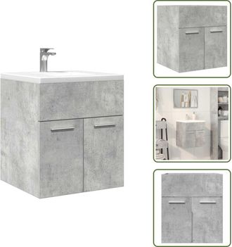 vidaXL Waschbeckenschrank Betongrau 41x38,5x46 cm Holzwerkstoff - Waschbeckenschrank - Waschbeckenschr&auml;nke - Waschtisch - Waschtischunterschrank