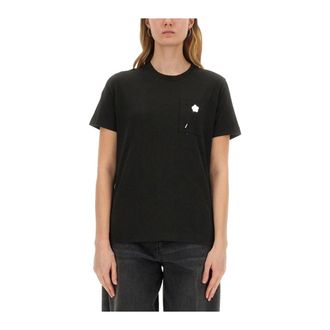 Kenzo Femme, Tops, Noir, Taille: 36 FR Flower Icon Pocket T-Shirt