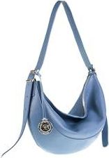 Pierre Cardin Sac &agrave; bandouli&egrave;re pour femme en cuir v&eacute;ritable Made in Italy 45x24x8 cm 1988, Bleu jeans, Taille unique