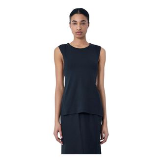 Rier Femme, Tops, Noir, Taille: 40 FR D&eacute;bardeur en coton sans manches