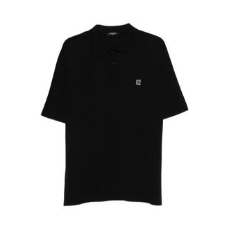 Balmain Besticktes Baumwoll-Polohemd - - Tops - Herren - Schwarzk - 2XL