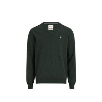 GANT Pull droit &agrave; col V en laine m&eacute;rinos