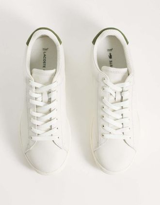Lacoste Carnaby Set Sneaker in Wei&szlig; und Khaki-Multi