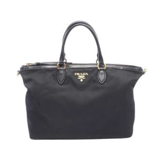 Prada Pre-owned Tessuto Soft CA Nylon Leder Shopper - - Pre-owned - Damen - Schwarzk - ONE SIZE