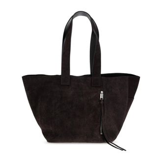 AllSaints Femme, Sacs, Brun, Taille: ONE Size Alba Leather Shopper Bag