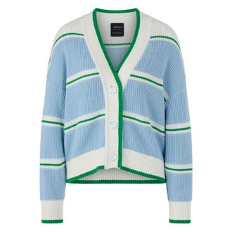 Marc Cain Femme, Pulls, Bleu, Taille: 44 FR Grobstrick-Cardigan Tricot&eacute; en Allemagne