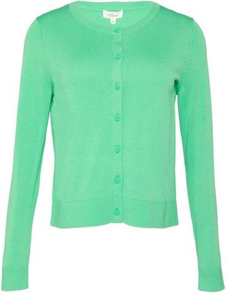 s.Oliver Cardigan Strickjacke Rundhals-Strickjacke mit Knopfleiste