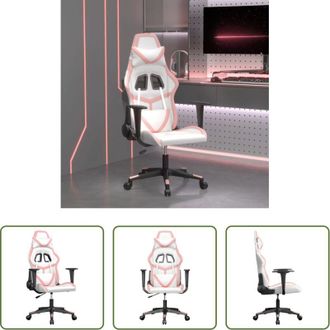 vidaXL vidaXL Gamingstuhl Wei&szlig; Rosa - Gaming-Stuhl Wei&szlig; und Rosa Kunstleder