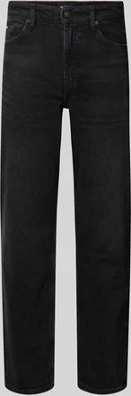 HUGO BOSS Straight Fit Jeans aus Baumwoll-Mix Modell Ogden