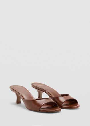 Mango Sandales pointues &agrave; talon cognac - Femme - 35 - MANGO