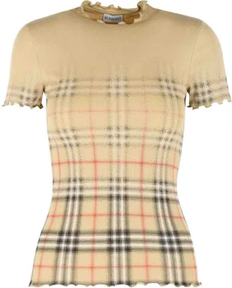 Burberry Pull Col Rond - Beige