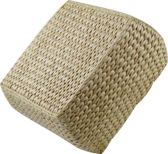 BESPORTBLE BESPORTBLE Gewebter Fu&szlig;hocker und Rohrkolben Quadratischer Kleiner Eingangshocker 30X30X15cm f&uuml;r Wohnzimmer und Veranda Multifunktionaler Haushalts Ho