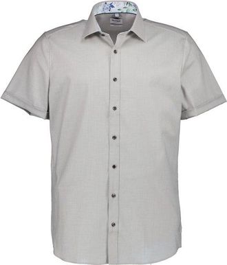 Olymp Herren Kurzarmhemd grün Baumwoll-Stretch