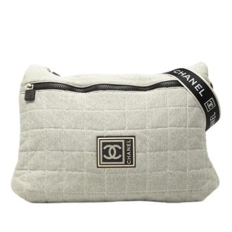 Chanel Pre-owned Quilted Cotton Crossbody Bag - - Pre-owned - Damen - Grau - ONE SIZE