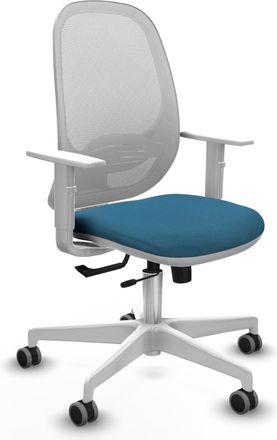 Piqueras y Crespo Schreibtischstuhl, Rollen aus Gummi, mit wei&szlig;en Armlehnen, h&ouml;henverstellbare Lendenwirbelst&uuml;tze, ausgestattet mit Syncro/Traslack und Schneidschaum, W