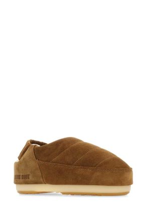 Moon Boot Womens Camel Suede Evolution Slippers Cognac Flat Shoes
