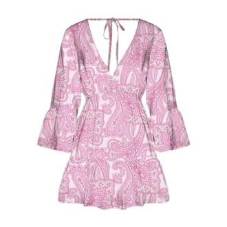 MC2 Saint Barth Kurzes Damenkleid in Kaschmir-Print - - Dresses - Damen - Rosa - M