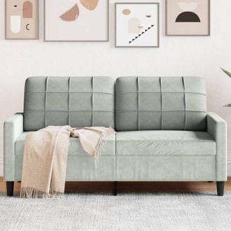 vidaXL 2-Sitzer-Sofa Hellgrau 140 cm Samt - Vidaxl