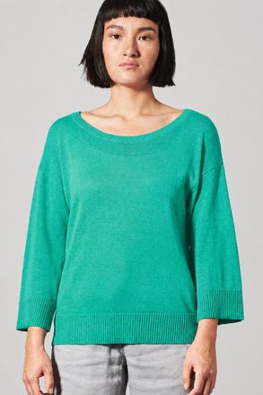 Hempage Hempage Damen vegan Pullover Light Weight Smaragdgr&uuml;n
