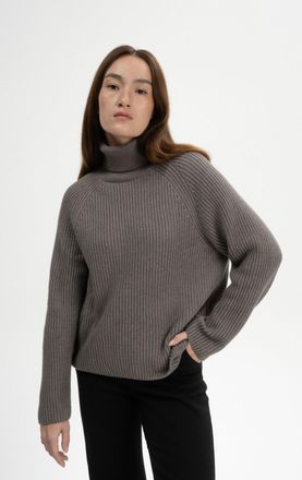 Mela Damen vegan Rollkragenpullover Chirha Bear Melange