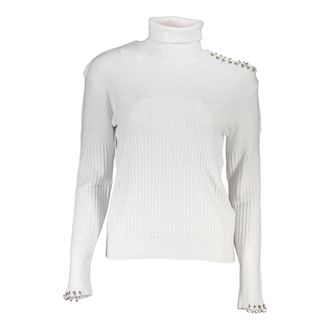 Patrizia Pepe Grauer Pullover mit langen &Auml;rmeln und Logo - - Knitwear - Damen - Grau - XS